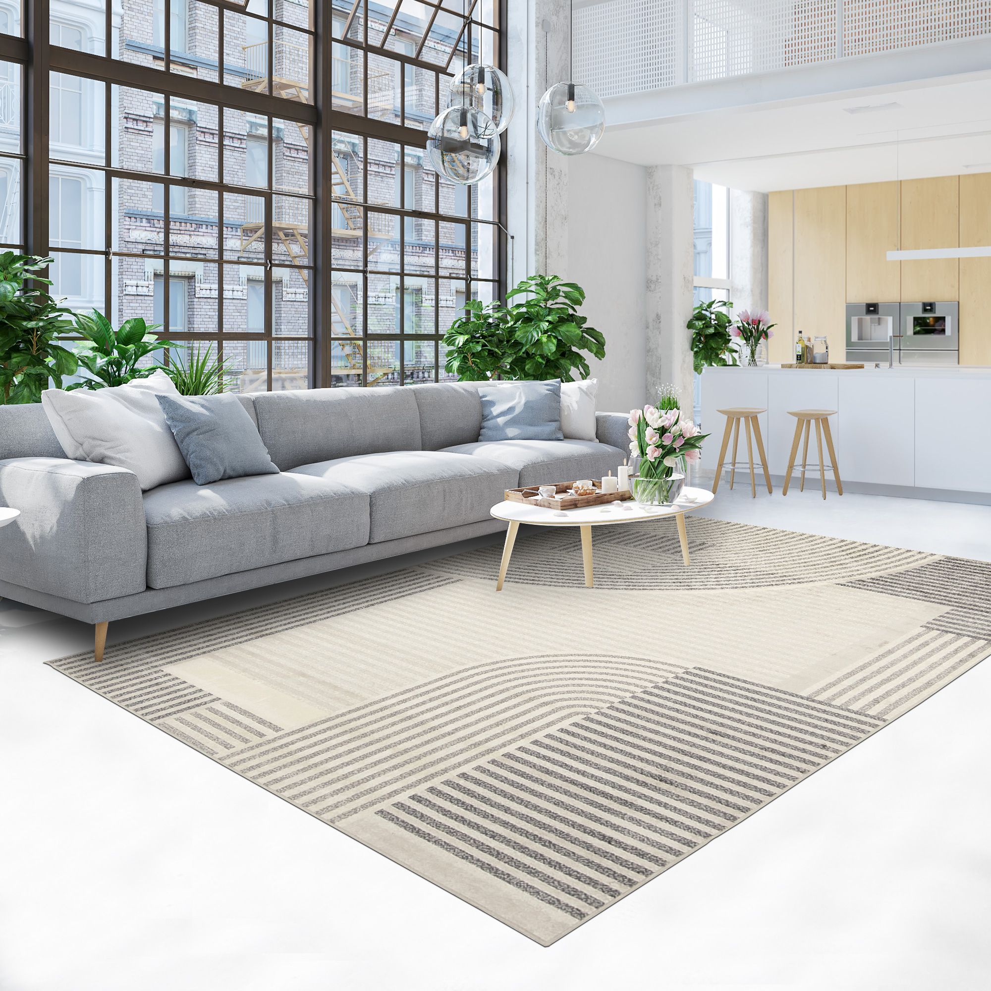 tapis fin et doux au toucher SONICA tapis moderne | Tapis salon ou ...