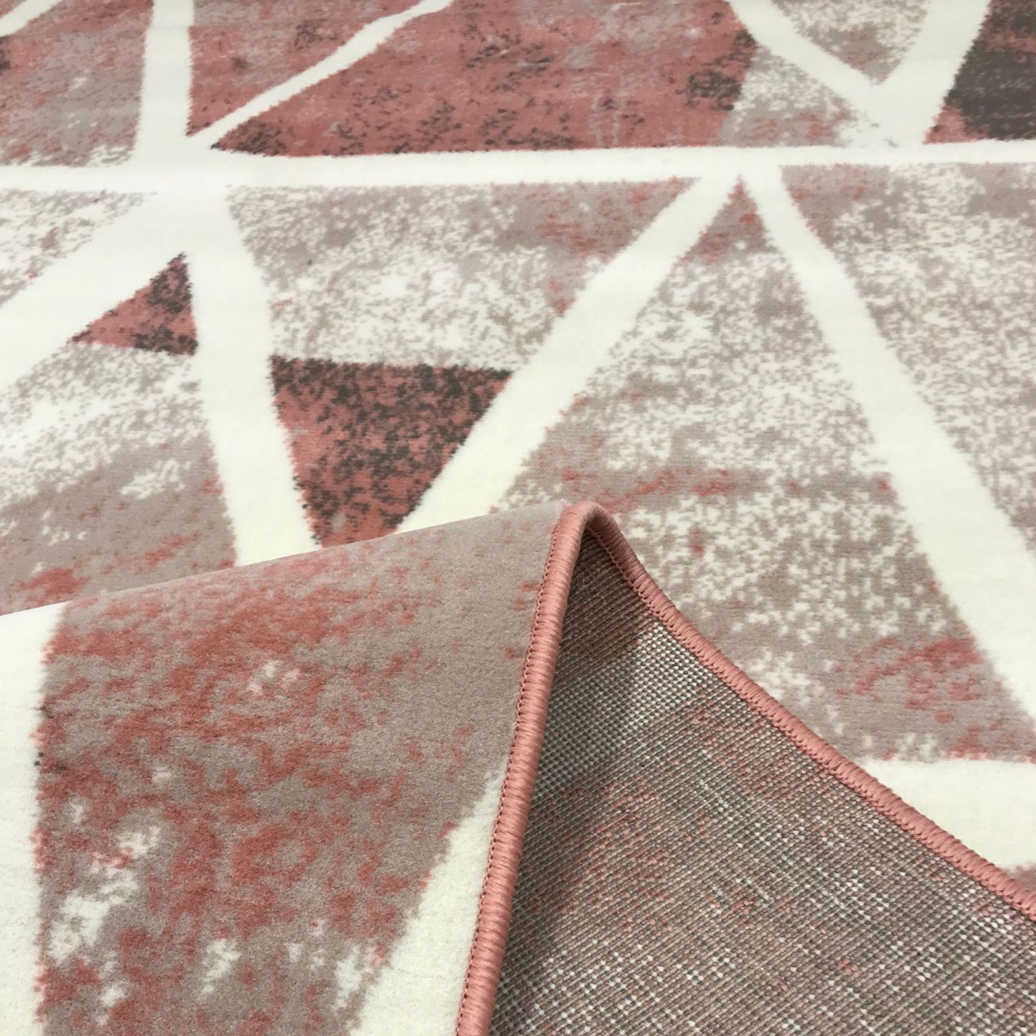 Livraison Gratuite - Tapis salon ROLANGE Rose - Paiement sécurisé - 30 jours d'essai